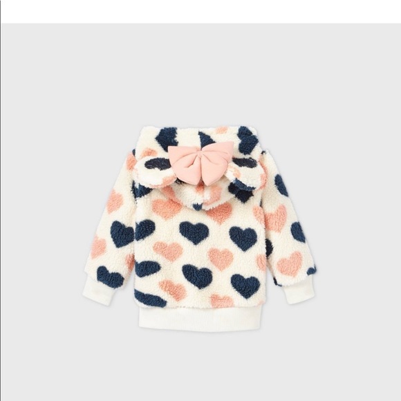 Disney | Jackets & Coats | Toddler Girls Disney Minnie Zip Up Heart ...